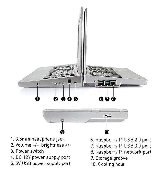 CrowPi2 - 올인원 라즈베리파이 노트북 및 STEM 학습 플랫폼 [SER35002P] / 디바이스마트