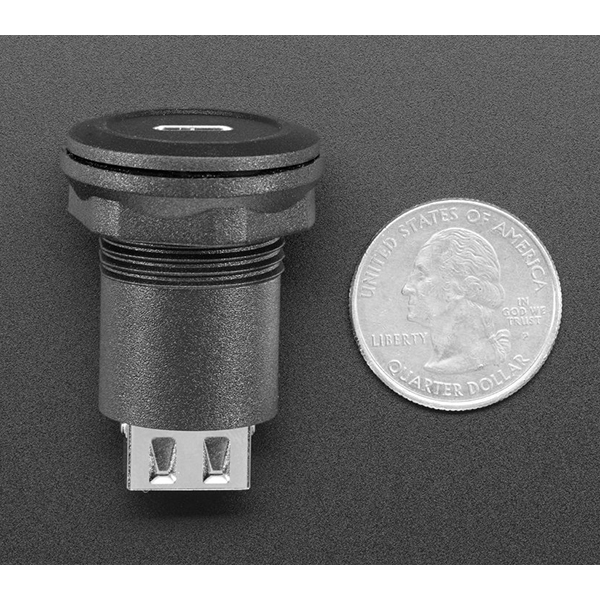 USB C Jack to USB A Jack Round Panel Mount Adapter [ada-4259] / 디바이스마트
