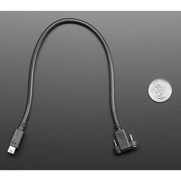Panel Mount Extension USB Cable - Mini B Male to Mini B Female [ada ...