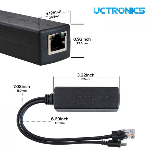PoE Splitter USB-C 5V - Active PoE to Micro USB Adapter(IEEE 802.3af 호환 ...