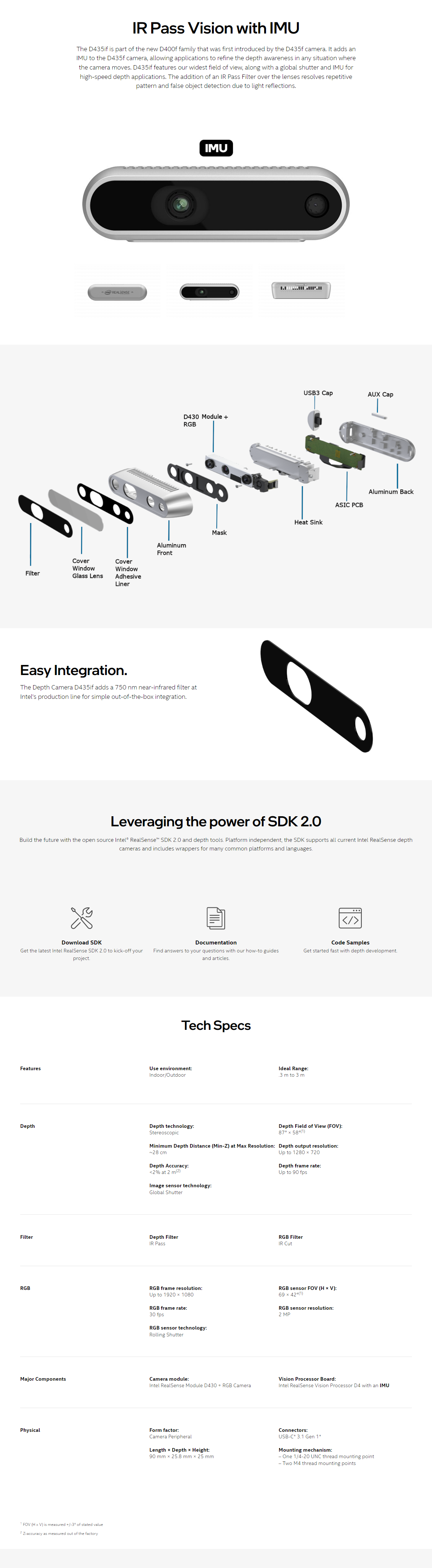 Intel® RealSense™ Depth Camera D435if (82635D435IF,82635D435IFMP) / 디바이스마트