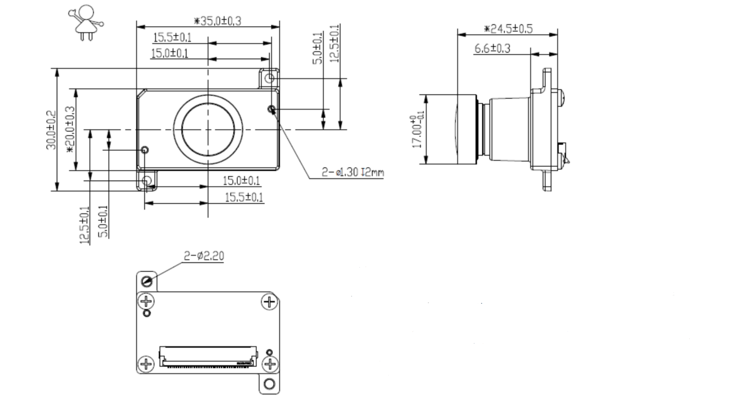 IMX390 2.12MP 118°(H) FOV 4-lane MIPI CSI Camera [114993127] / 디바이스마트