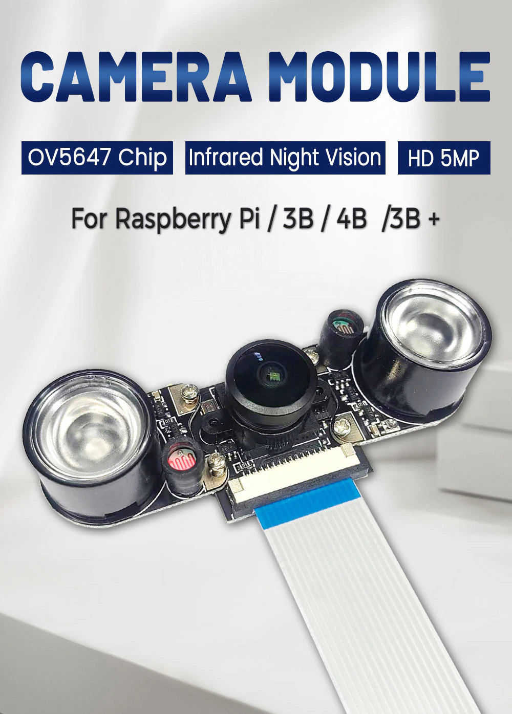 라즈베리파이 적외선 OV5647 카메라 모듈 HD 5MP 130도 [CMODULE-3] / 디바이스마트