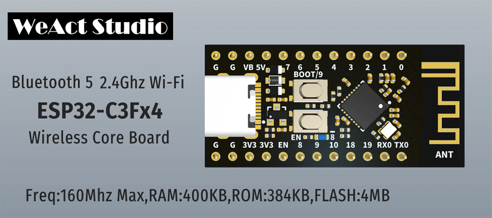 WeAct ESP32-C3FH4 와이파이 블루투스 콤보 개발보드 [weact-1] / 디바이스마트