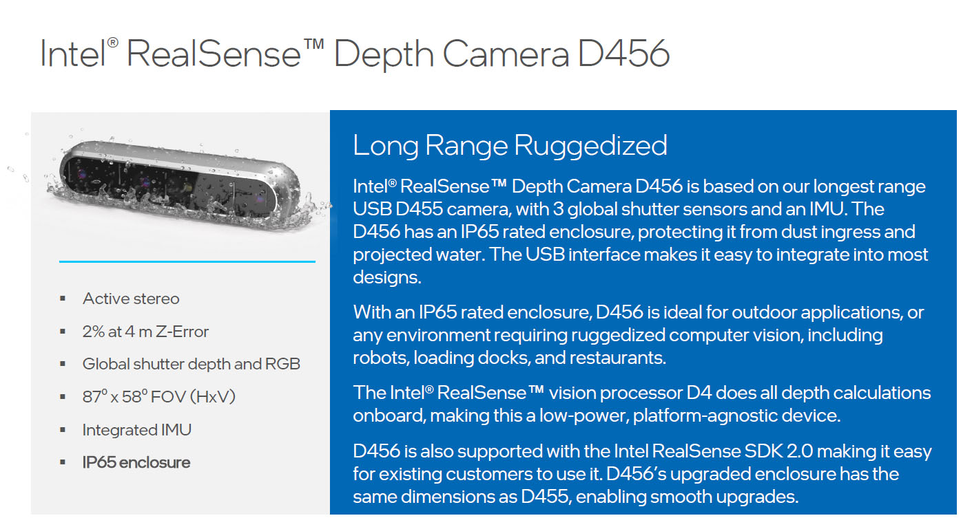 Intel® RealSense™ Depth Camera D456 (82635DSD456,82635DSD456MP) / 디바이스마트