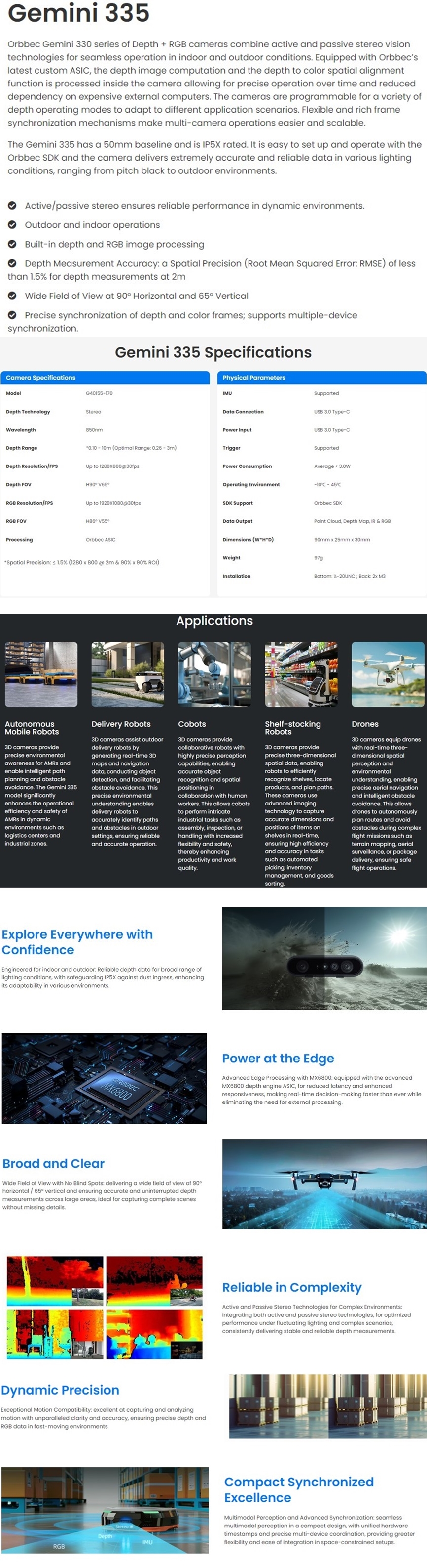 Gemini 335 Depth Camera / 디바이스마트