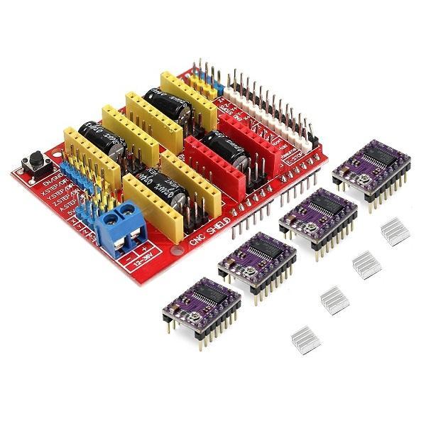 CNC Shield + 4 X DRV8825 Driver Kit For Arduino 3D Printer / 디바이스마트