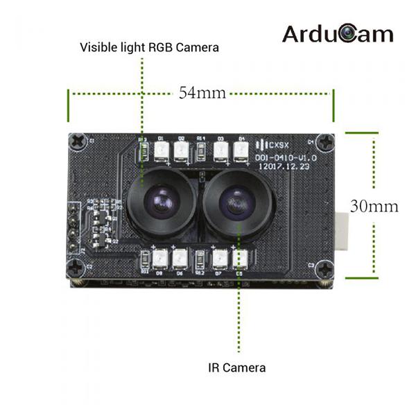 Arducam Stereo USB Camera, Synchronized Visible Light and Infrared ...