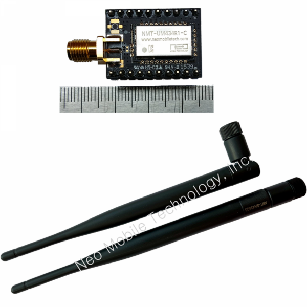 NMT-UM434R1-C SEVB (G3) 424MHz, 447MHz LPWA RF 모듈 (장거리 초 저전력 무선 통신) 확장보드 + 외장 Antenna / MCU보드/전자 ...